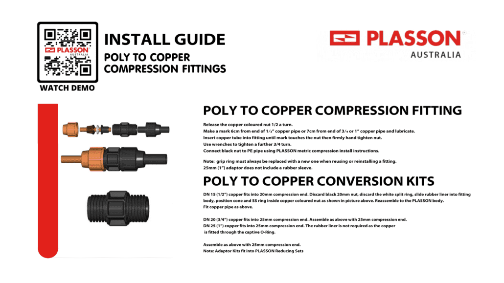 HOW TO INSTALL PLASSON FITTINGS